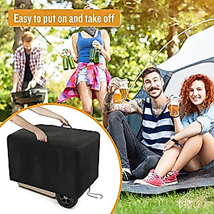 Kasla Cooler Cover,Cooler Covers for Cooler,Portable Beach Wheeled Ice Chest Cover-Black