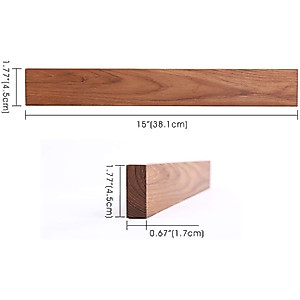 Utoplike 15" Teak Wood Magnetic Knife Strip, Knife Magnetic Holder Wall mounted Rack for Organizing Kitchen, New Upgrade, Powerful Continuous Magnet
