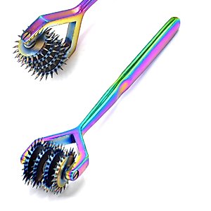 AAProTools Wartenberg Neuro Pinwheel Stainless Steel 4 Head Diagnostic Instrument Pin Wheel - Strong Pinwheel Rainbow Color