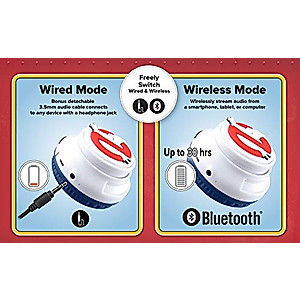 eKids Ghostbusters Kids Bluetooth Headphones, Wireless Headphones with Microphone Includes Aux Cord, Volume Reduced Kids Foldable Headphones for School, Home, or Travel