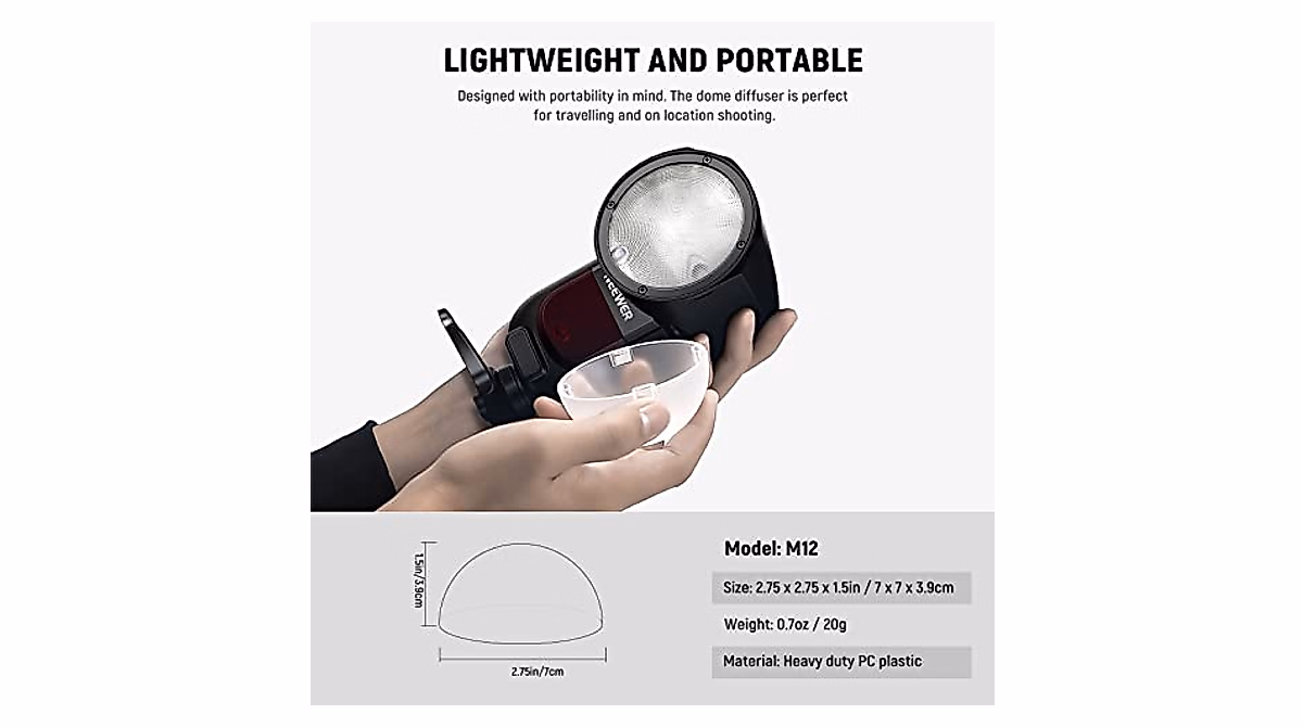 NEEWER Magnetic Dome Diffuser for Round Head Speedlite Flash ...