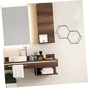 Garneck Wall Shelf Norse Decor Decorative Floating Shelf Modern Geometric Shelves Hexagon Floating Shelves Metal Corner Shelves Wall-Mounted Hexagon Floating Shelf Organizer Iron Small