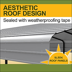 New Yard 12 x 20 x 7 ft Heavy Duty All Steel Carport – All-Weather Steel Canopy Shelter and Steel Frame for Cars, Trucks, Boats, and Outdoor Equipment