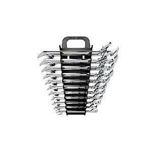 TEKTON Angle Head Open End Wrench Set with Holder, 11-Piece (3/8-1 in.) | WAE91102