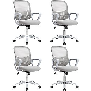 Office Chair, Desk Chair, Ergonomic Home Office Desk Chairs, Computer Chair with Comfortable Armrests, Mesh Desk Chairs with Wheels, Office Desk Chair, Mid-Back Task Chair with Lumbar Support