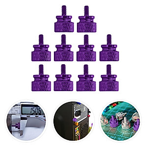 SOLUSTRE 10PCS Chassis Thumb Screws Computer Case Screws Computer Case Thumbscrew Knurled Thumbscrews Practical Screw Computer Screws Computer Part Accessories Aluminum Alloy Purple