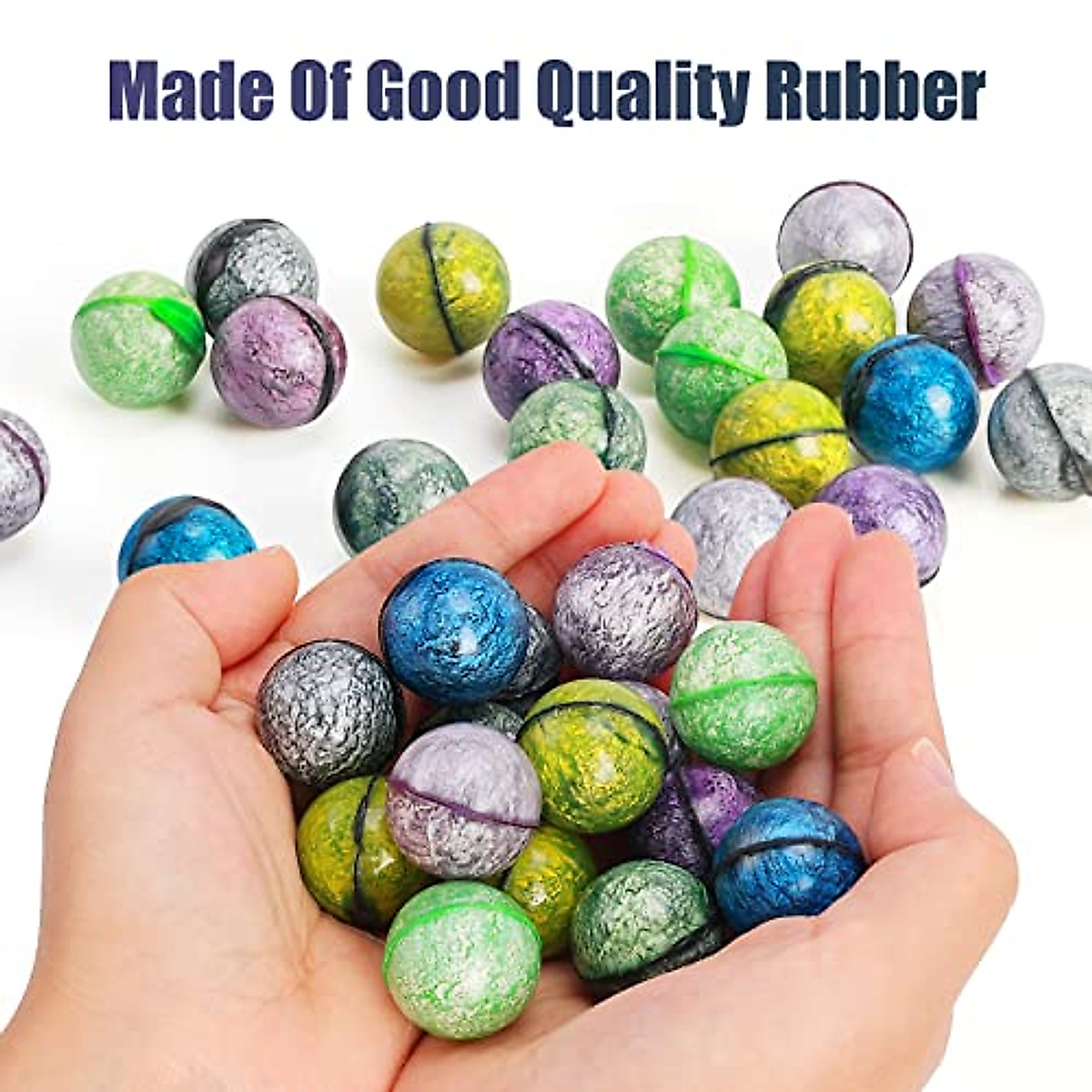 Pllieay 24PCS Small Bouncy Balls Bulk, 27mm Rubber Bowling Bouncing Balls Party Favors, Bowling Party Favors for Kids, Christmas Gift Bag Filling Stocking Stuffers