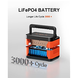 Portable Power Station 600W(Peak 1200W), Tiexei Solar Generator Backup 550Wh LiFePO4 Battery Pack with 110V AC Outlet, Pure Sine Wave Powerhouse with LED Light for RV Camping Fishing Home Emergency