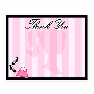 POP parties Glamour Girl Party Thank You Cards - 10 Thank You Cards + 10 Envelopes