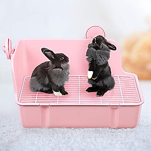 POPETPOP Small Pet Toilet Plastic Lightweight Multi- use Small Animal Potty Pet Pan Bunny Litter Box Pet Litter Box for Hamster Rabbit Pig Chinchilla Ferret