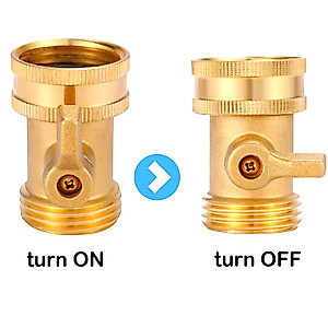 Sanpaint Water Hose Shut Off Valve, 2 Pack Heavy Duty 3/4 Inch Solid Brass Garden Hose Connector
