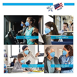 ProStar Respirator Face Mask, Fold-Style with Ear Loops, Made in USA, 20pcs, 4-Layer ≥ 95% Filter Efficiency, Blue Mask