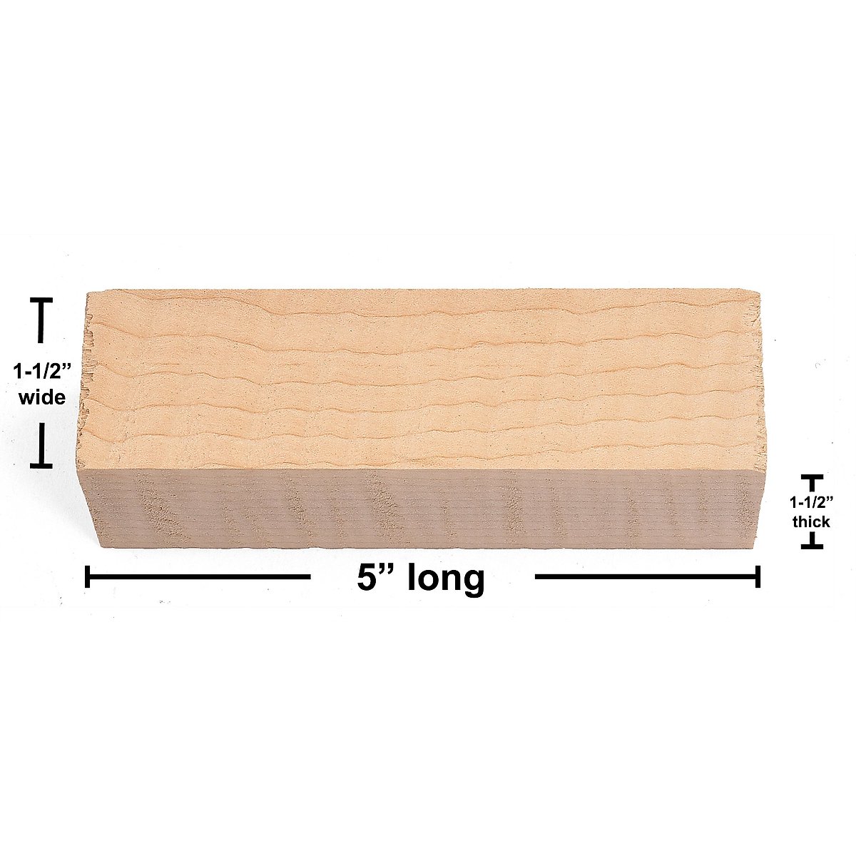 Canadian Curly Maple Wood Knife Handle BLOCK (Each Piece is Unique) 5" x 1-1/2" x 1-1/2"