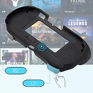 Gorliskl Hand Grip Handle Joypad Protective Case with L2 R2 Trigger Button Grip Shell Controller Protective Case for Sony Playstation PS Vita 2000 PSV 2000 PS Vita Slim.