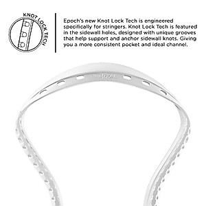 Epoch Integra Z-One Unstrung Lacrosse Head for Attack/Midfield with Knot Lock Technology, White