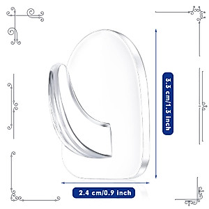 Queekay 30 Pieces Clear Adhesive Wall Hooks for Hanging, Transparent Reusable Seamless Hooks Small Acrylic Sticky Hangers with Non Marking Sticker for Kitchen Bathroom Bedroom Office