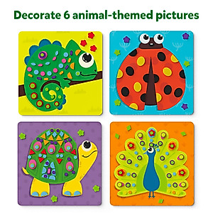 Skillmatics Art Activity - Fun with Foam Animals, No Mess Felt Sticker Art for Kids, Craft Kits, DIY Activity, Gifts for Boys & Girls Ages 3, 4, 5, 6, 7, Travel Toys