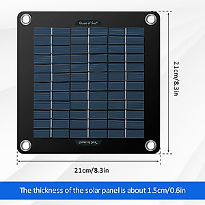Ihvewuo 10W Solar Panel Kit 12V Waterproof Solar Trickle Charger Portable Solar Powered Charger Kit with 4 Suction Cups Lightweight High Efficiency Car Battery Maintainer for Car RV Boat(Black)