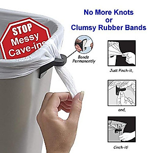 PlasticMill Trash Bags Cinch, White, 6 Pack, To Hold Garbage Bags In Place.May not be compatible with some Garbage Can drawers or compacters.