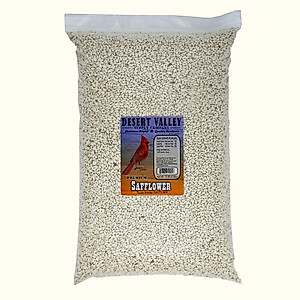 Desert Valley Premium Safflower Seeds - Wild Bird Food, Cardinals, Jays, Doves & More (10-Pounds)