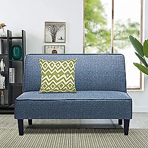 Aklaus Small Loveseat for Small Space,Armless Loveseat,Dining Bench with Back,Upholstered Dining Bench Banquettes Loveseat for Living Room, Prints