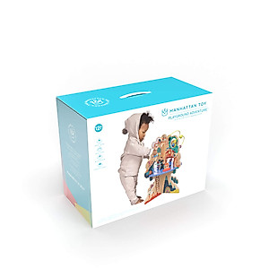 Manhattan Toy Playground Adventure Wooden Toddler Activity Center with Gliders, Abacus Track, Spinners, Spring Toys and Bead Runs