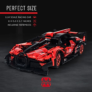 M Menbis Sports Car Apollo MOC Building Kit, Construction Toy, Adult/Teens Cars Building Model , 1:14 Realistic Sports Car Building Set for Boys Age 12-16 8-14 (1373 Pcs)