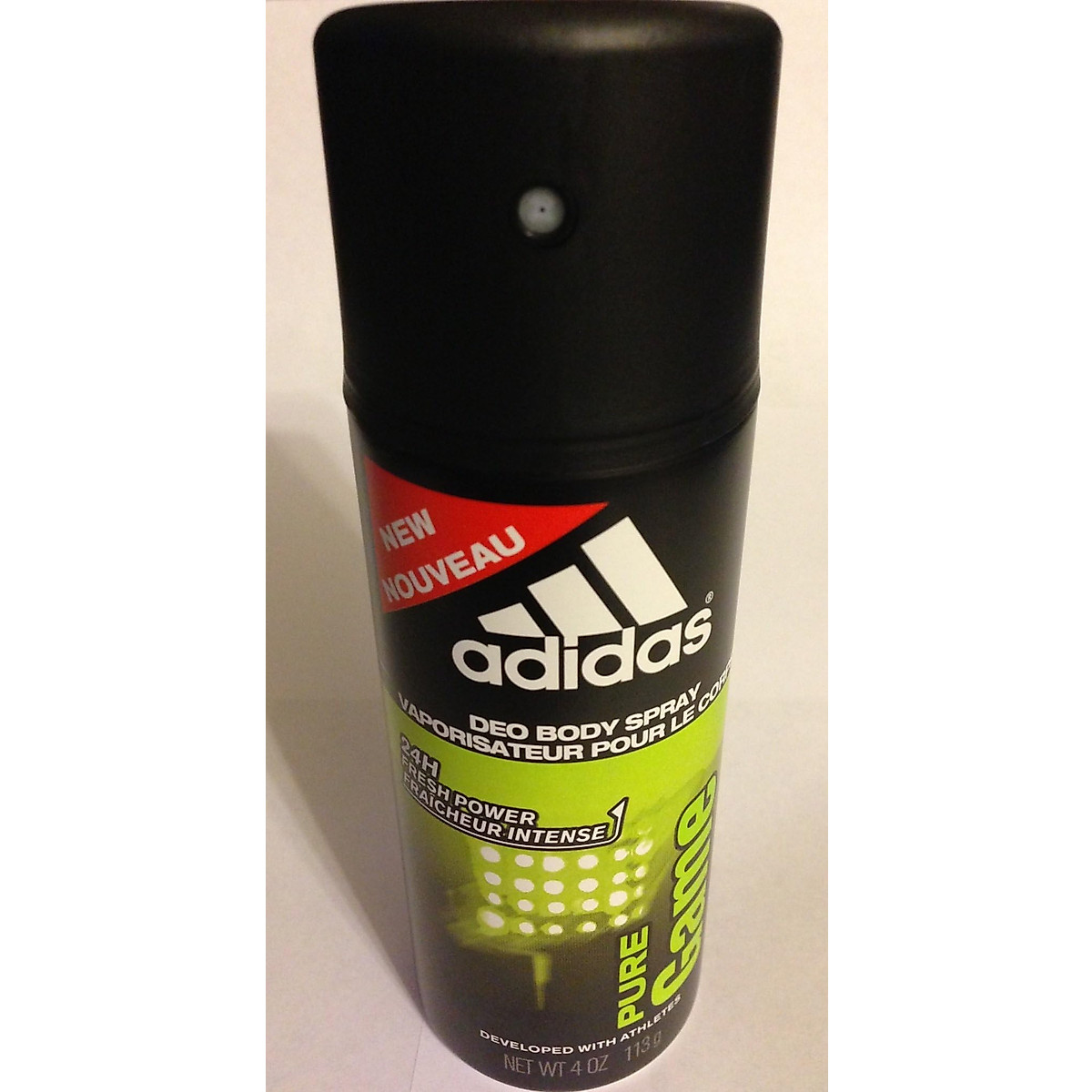 Adidas Pure Game Deo Body Spray 4 fl oz (Pack of 1), Notes of Grapefruit, Lavender, and Sandalwood, Men's Fragrance, Long Lasting, Sporty Fragrance, Travel Size
