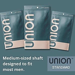 UNION Standard Premium Ultra-Thin Condoms 12 Count, Flared Head, Natural, Non-Toxic, Vegan, 54mm, Medium Size