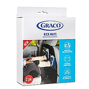 Graco 2 Pack Auto Seat Back Kick Protectors for Kids, Large Kick Mats for Car, Waterproof Automotive Car Back Seat Cover Protect from Dirt, Mud, Stains, Scratches, Fit Most Cars