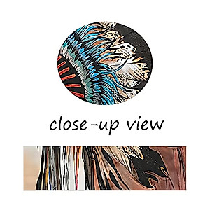 GUTTATY Native American Canvas Wall Art - American Indian Chief Headdress Feathered Art Canvas Prints for Wall Decor, Large Framed Artwork for Living Room Bedroom Ready to Hang (12W x18H)