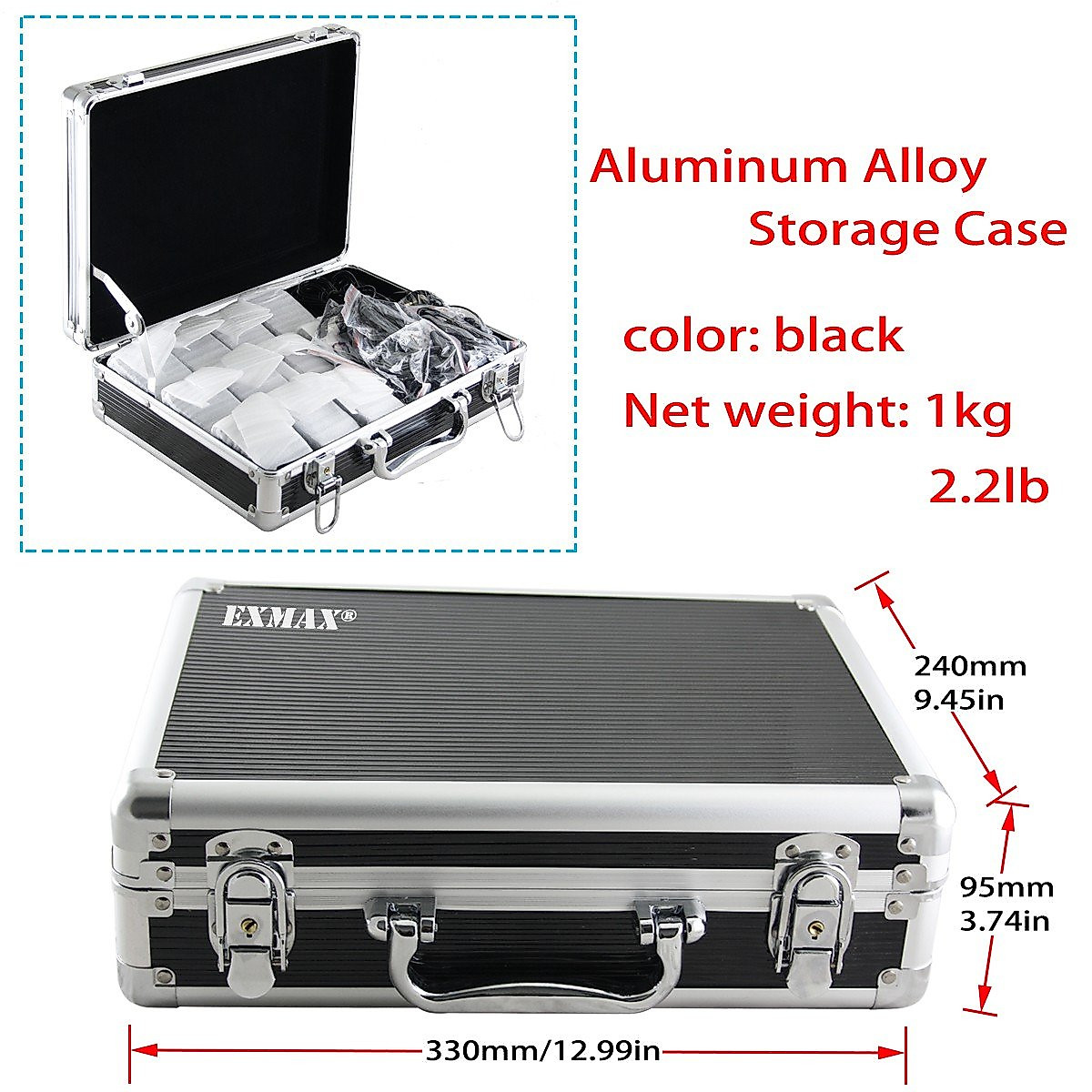 EXMAX ELGT-470 UHF Wireless Tour Guide Acoustic Audio Voice Transmission System 100 Channels for Private Speech Social Distancing Training Meeting Travel 1 Transmitter 10 Receivers Black Storage Case