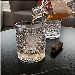 classic whisky Glasses Whiskey Glass for Scotch, Bourbon, Liquor and Cocktail Drinking Gift - Set of 4