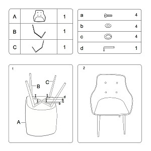 CangLong Leisure Chair Restaurant Back Sofa Office Furniture Casual Study Makeup Simple Home Adult Fabric Coffee Dining Room Fashion, set of 1, Light Grey