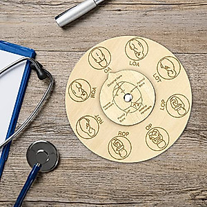 Midwife fetal position tool, carved wooden fetal position wheel for student midwife doctor doula (Round)