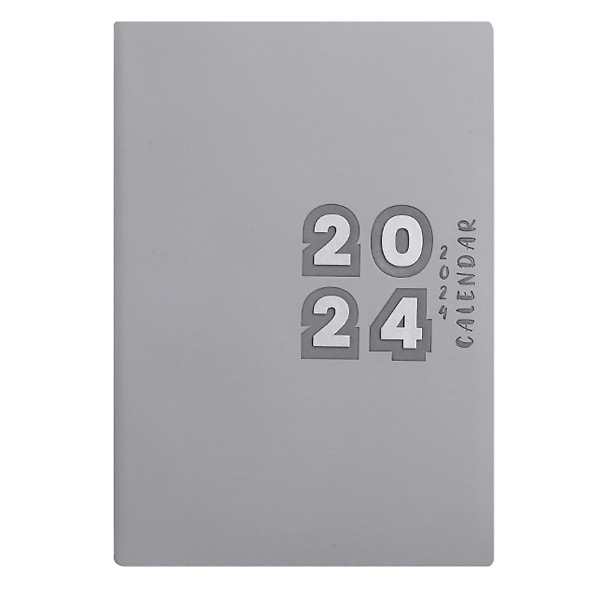 Saterkali 2024 Planner-Weekly and Monthly English Planner Faux Leather Hardcover Elasticized 155 Ink-Proof Pages A5 Size Elegant Diary Notebook Student Products Grey