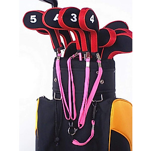 Stop Losing Golf Head Covers - A99Golf Leash Strap 4 III with Bag Strap (Pink)