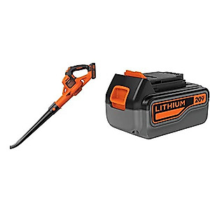 BLACK+DECKER 20V MAX Cordless Sweeper with Power Boost & Extra 4-Ah Lithium Ion Battery Pack (LSW321 & LB2X4020)