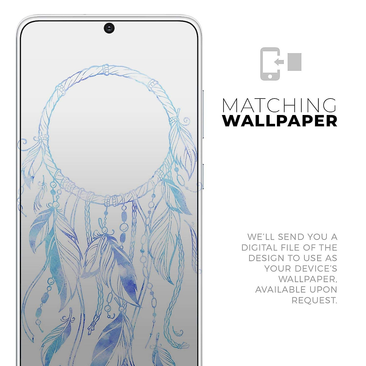 DesignSkinz Watercolor Dreamcatchers v12 Protective Vinyl Decal Wrap Skin Cover Compatible with The Samsung Galaxy S20 (Screen Trim & Back Glass Skin)