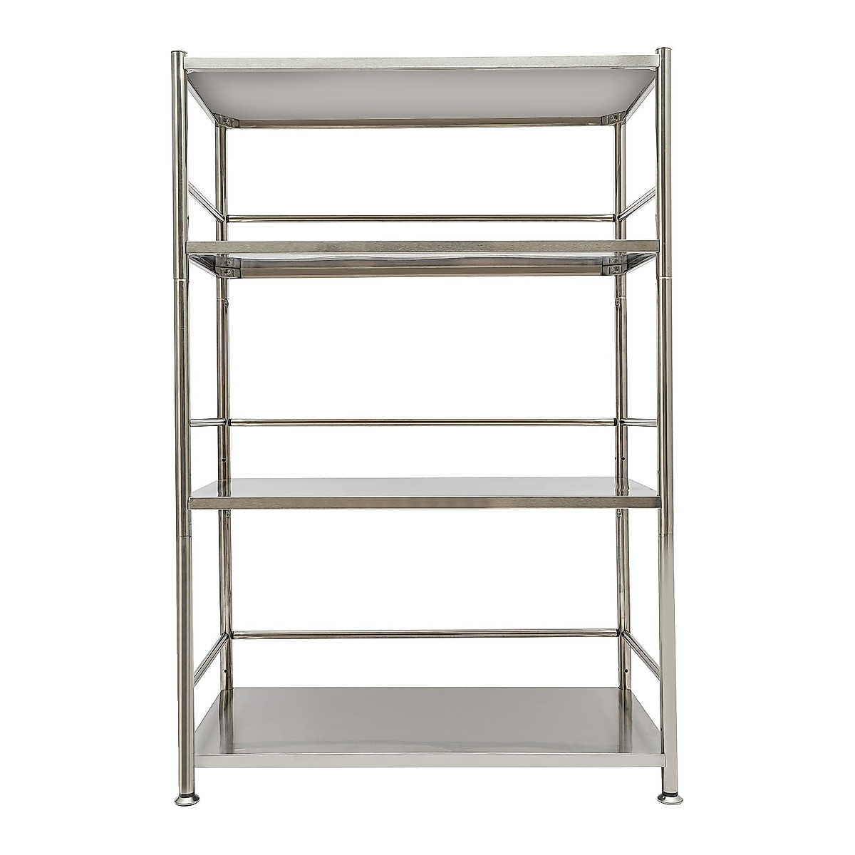 4 Tier Metal Storage Shelves Stainless Steel Storage Racks and Shelving Heavy Duty Metal Shelf Storage Organizer Rack for Kitchen, Garage, Home, Office, Garden
