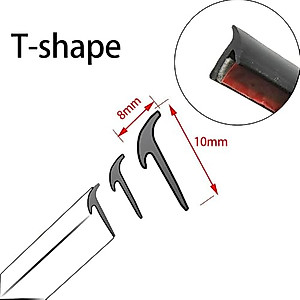 AUTOXBERT 4M/13Ft T-Shape Car Seal Strip Universal Rubber Weather Draft Seal Strip Car Windshield Edge Moulding Sealing Strip Soundproof Bumper Headlight Lip Gap for Fiat Jeep Nissan Honda