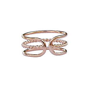 Handmade Gold Triple Band Adjustable Toe Ring, Yellow Gold Plated over Sterling Silver, Classic 3 Rows Dainty Open Toe, Pinky or Knuckle Rings for Women, Beach Foot Jewelry, By MiYa Jewelry