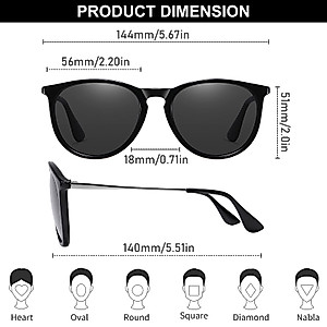 Ougenni Sunglasses for Women Men Vintage Polarized Women Sunglasses Round Classic Retro Sunglasses UV Protection Lens,3 Pack