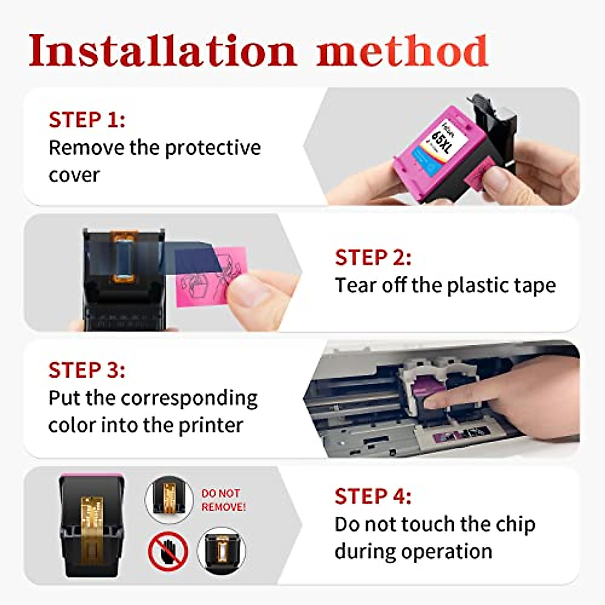 Foiset Remanufactured Inkjet 65XL 2 Black Replacement for HP 65XL 65 XL Ink Cartridge for Envy 5055 5052 5058 DeskJet 3755 2655 3720 3722 3723 3752 3758 2652 2624 High Yield