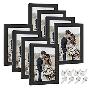HappyHapi 4x6 Picture Frame,Set of 8 Black Picture Frames, Tabletop or Wall Display Decoration Photo Frame for Photos, Paintings, Landscapes, Posters, Artwork