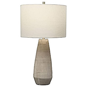 Uttermost Volterra Crackled Taupe-Gray Ceramic Table Lamp