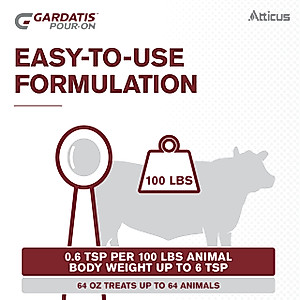 Gardatis Pour-On Insecticide with IGR (1/2 Gal) by Atticus - Control Lice, Flies, and Ticks on Cattle and Horses - Compare to Clean-Up II - Permethrin 5.0% and Diflubenzuron 3.0%