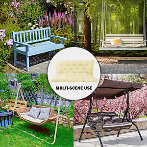 MYRINQ Porch Swing Cushions Waterproof Outdoor Swing Cushions with Backrest 2-3 Seater Swing Replacement Cushions for Outdoor Furniture Garden Backyard (Navy Blue, 40x 40 x 4 inches)