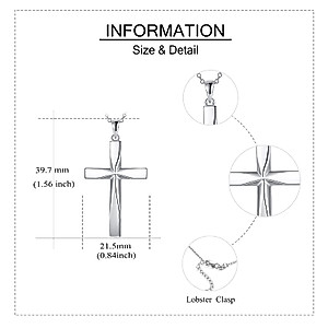 ONEFINITY Religious Cross Pendant Necklace 925 Sterling Silver Origami Cross Pendant Gifts for Women Mother's Day Jewelry Gifts for Mom