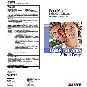 3M ESPE 12105F PerioMed 0.63% Stannous Fluoride Oral Rinse Concentrate Refill, Tropical Fruit Flavor, 10 oz. Bottle with Pump